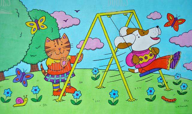 Nick Sharratt - Swinging. - Children's Book Illustrations at Rogans Books